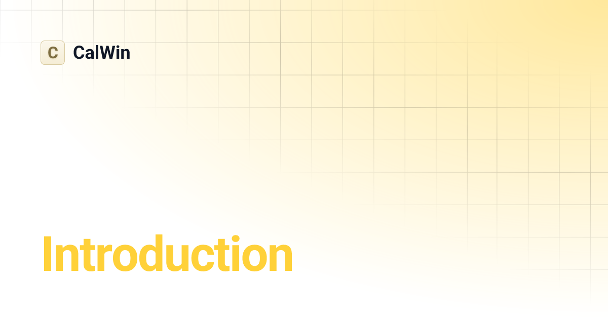 Introduction | CalWin