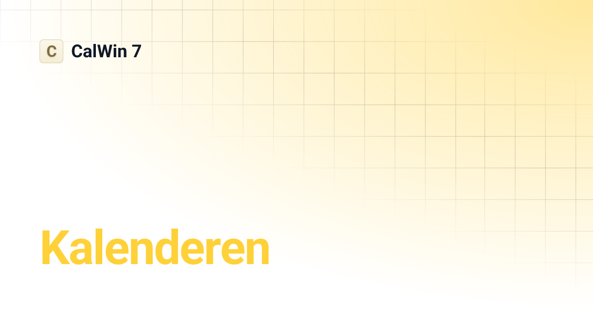 Kalenderen | CalWin