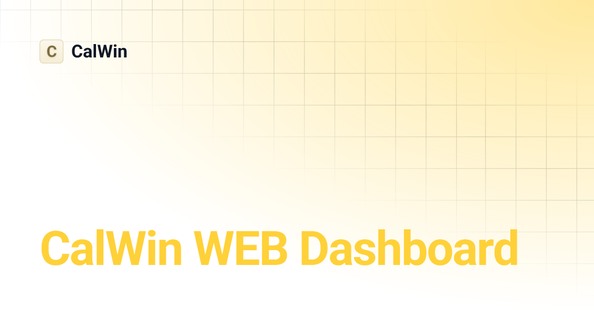 CalWin WEB Dashboard | CalWin